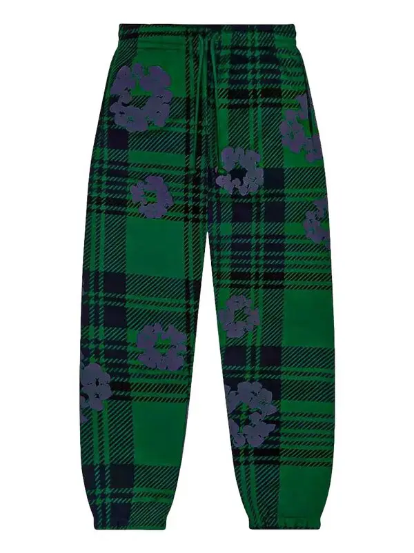 DENIM TEARS Plaid Wreath Sweatpants - Green
