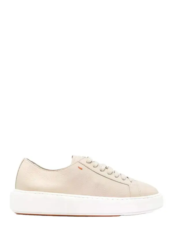 Santoni Leather Sneakers - Neutrals