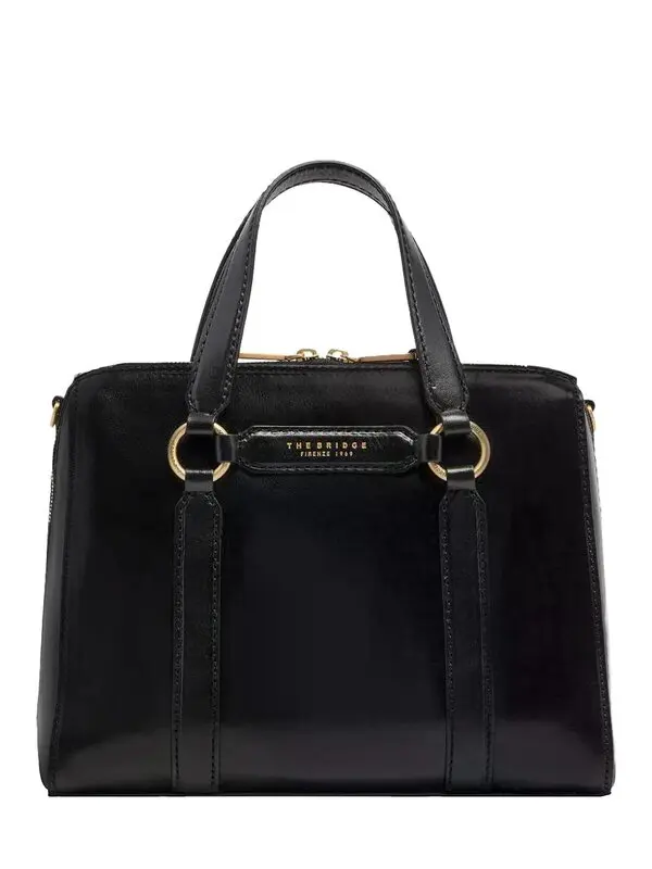 THE BRIDGE Laura Large Leather Tote Bag - Black