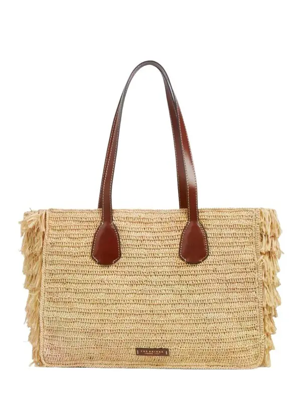 THE BRIDGE Luna Fringed Tote - Neutrals