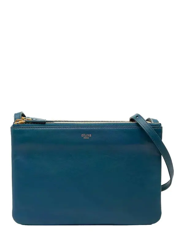 Celine Small Lambskin Trio Crossbody Bag - Blue