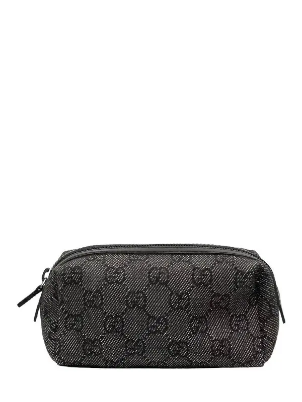 Gucci Gg Denim Cosmetic Pouch - Grey
