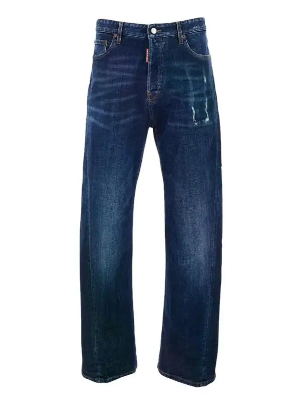 Dsquared2 Distressed Straight Jeans - Blue