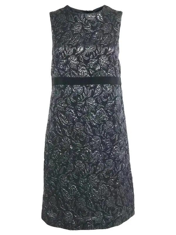 Max Mara Jacquard Floral Mini Dress - Black
