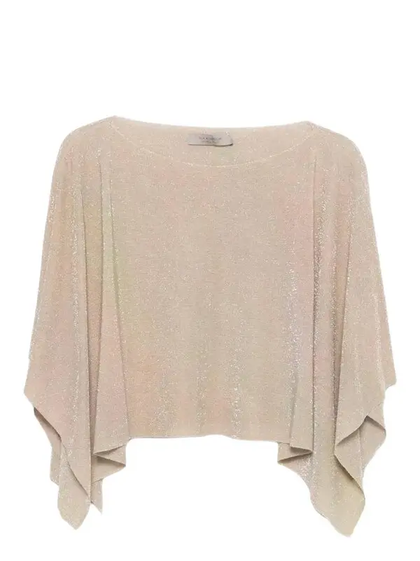 D.exterior Metallic Draped Top - Neutrals