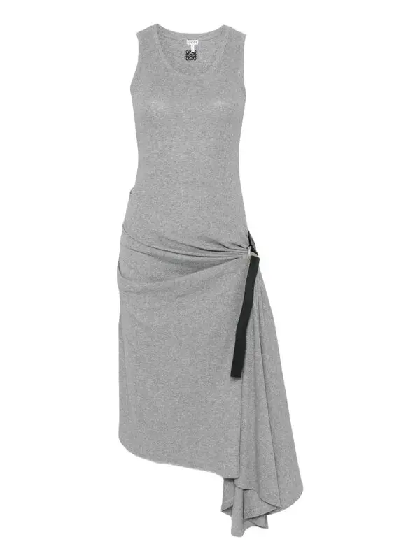 Loewe Tank Tie-detail Midi Dress - Grey