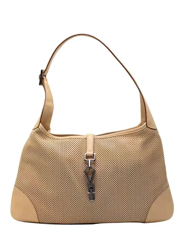 Gucci 2000-2015 Perforated Calfskin Jackie Hobo Bag - Brown
