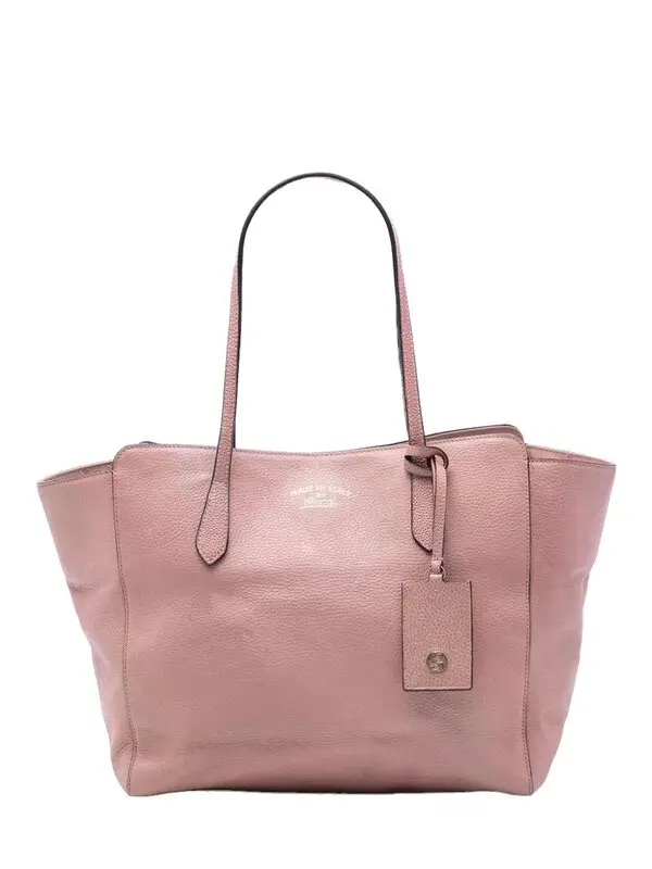 Gucci Medium Leather Swing Tote Bag - Pink