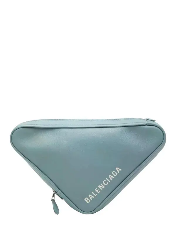 Balenciaga 2003-2022 Medium Leather Triangle Clutch - Blue