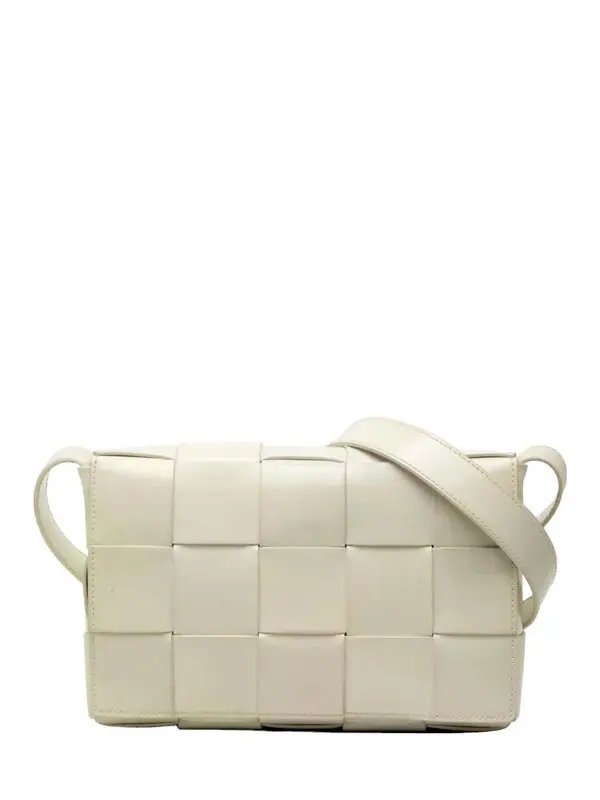 Bottega Veneta Nappa Intrecciato Cassette Crossbody Bag - White