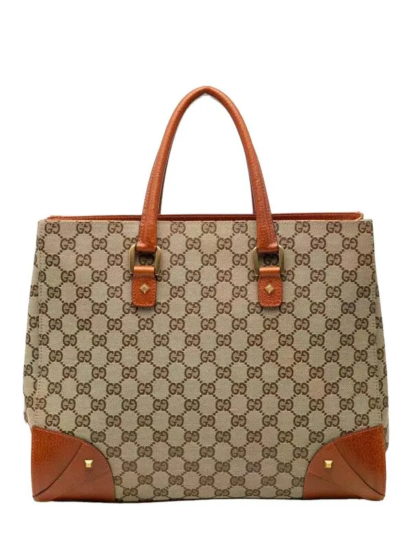 Gucci Gg Canvas Nailhead Handbag - Brown