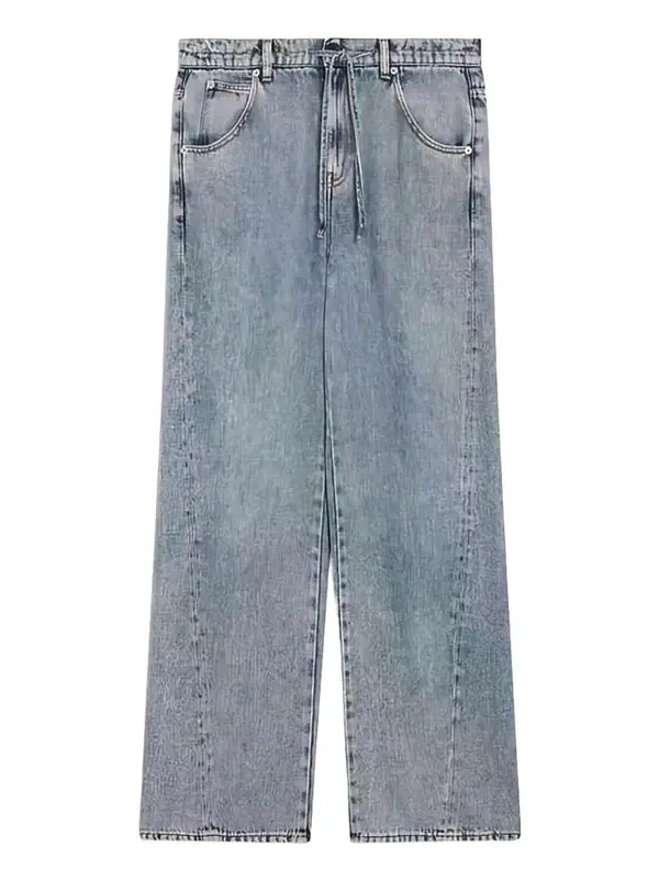 SEMICOUTURE Drawstring-waist Wide Leg Jeans - Blue