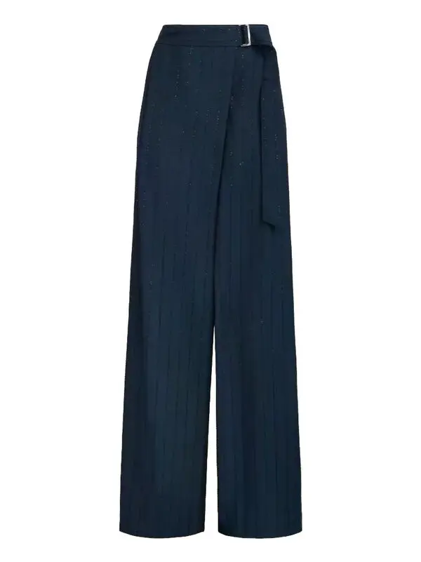 Brunello Cucinelli Sequin-embellished Tailored Trousers - Blue