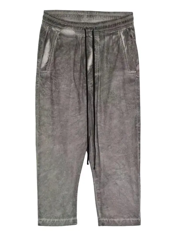 THOM KROM Cropped Cotton Trousers - Grey