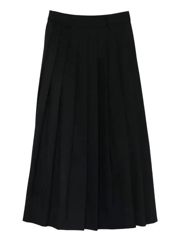 IVORY PARIS Pleated A-line Skirt - Black