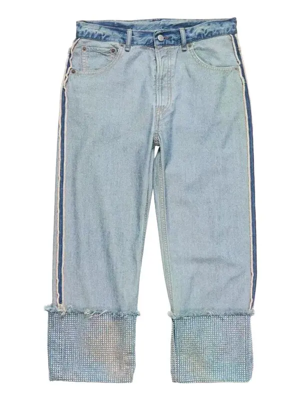 Acne Studios Side-stripe Cuffed Jeans - Blue