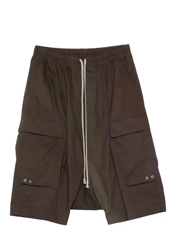 Rick Owens Cargo Pods Drawstring Shorts - Brown