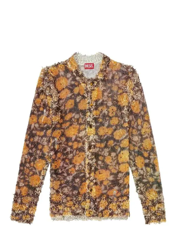 DIESEL Floral-pattern Cardigan - Brown