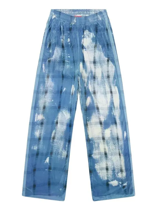 DIESEL Check-pattern Trousers - Blue