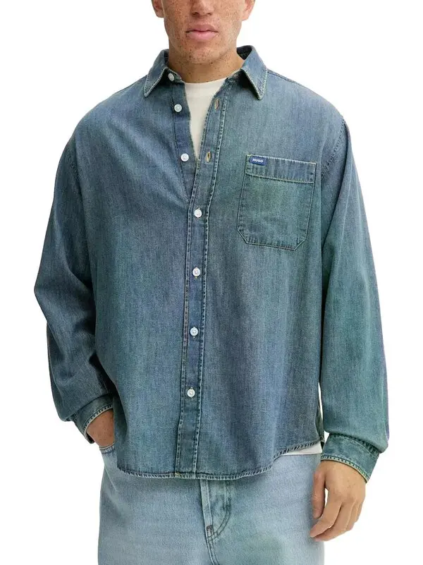 Hugo Ebalto Patch-pocket Shirt - Blue