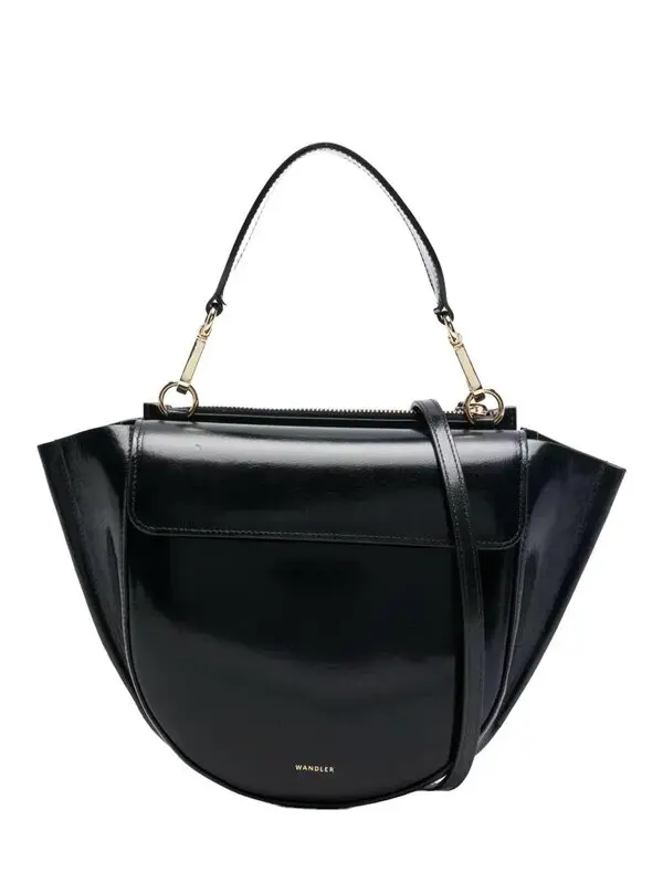 WANDLER Hortensia Small Flap Tote Bag - Black