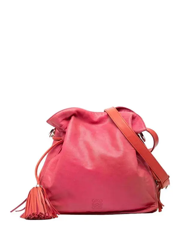 Loewe 2011 Bicolor Nappa Flamenco Tassel 30 Crossbody Bag - Pink