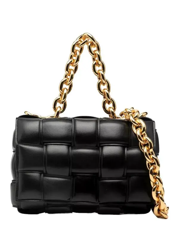 Bottega Veneta Nappa Intrecciato Padded Chain Cassette Satchel - Black