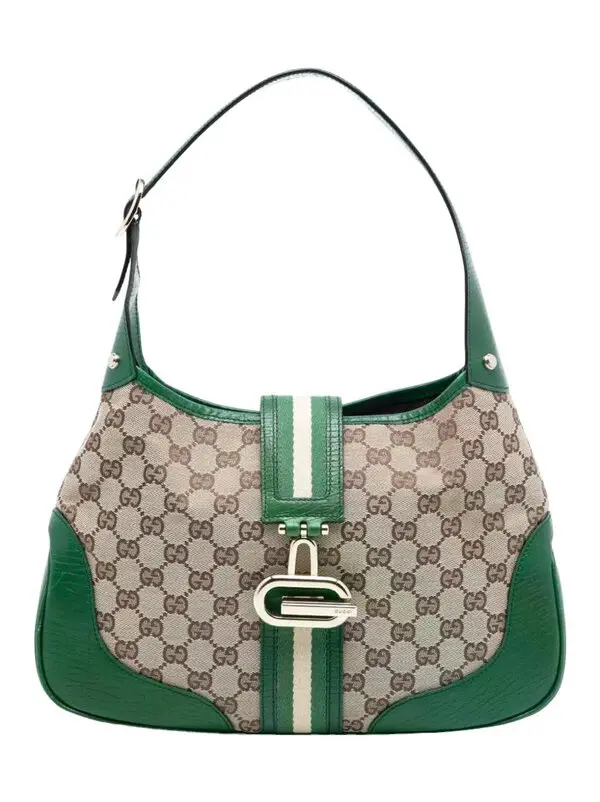 Gucci Gg Canvas Web Junco Shoulder Bag - Brown