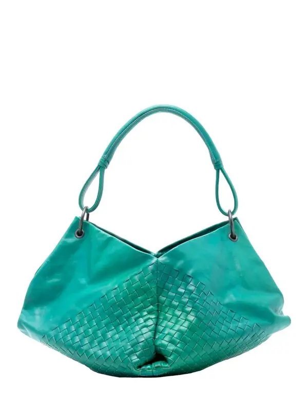 Bottega Veneta 2012-2025 Nappa Intrecciato Aquilone Fortune Cookie Hobo Bag - Blue