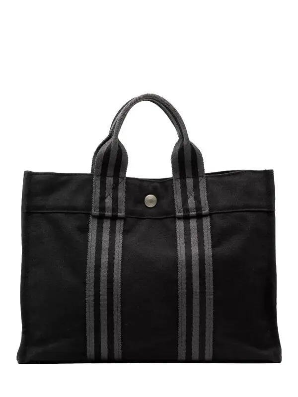 Hermès 1990-2015 Canvas Fourre Tout Pm Tote Bag - Black