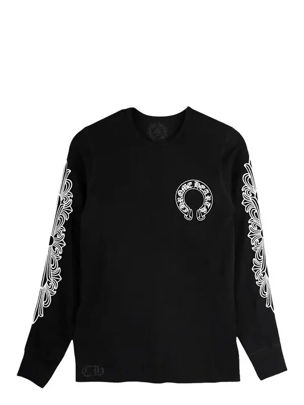 Chrome Hearts Horseshoe Floral Thermal T-shirt - Black