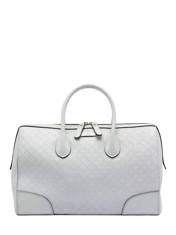 Gucci Diamante Leather Boston Bag - White