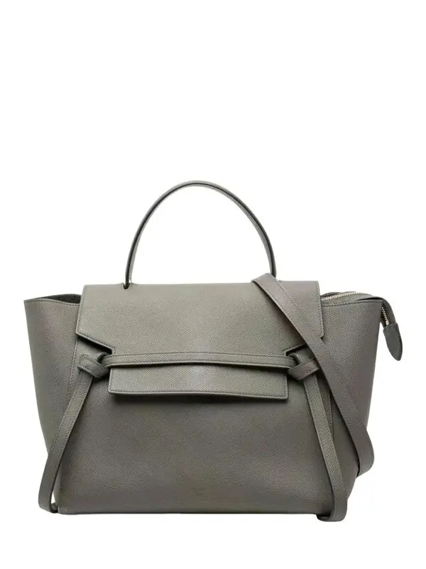 Celine 2016 Mini Grained Calfskin Belt Bag Satchel - Grey