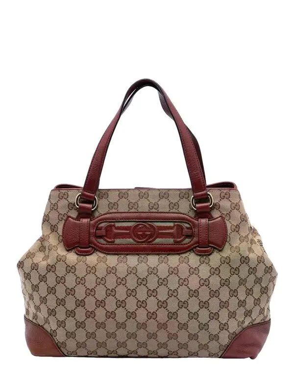 Gucci Medium Gg Canvas Web Dressage Tote - Brown