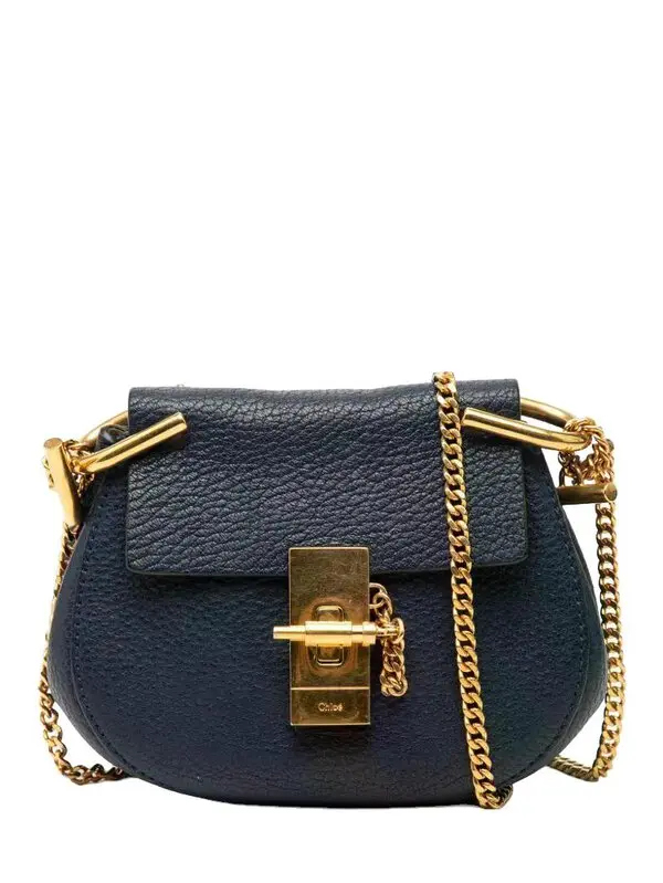 Chloé Mini Leather Drew Crossbody Bag - Blue
