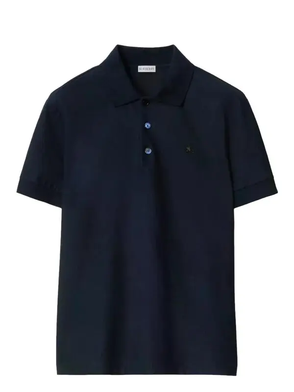 Burberry Metal Ekd Cotton Polo Shirt - Blue