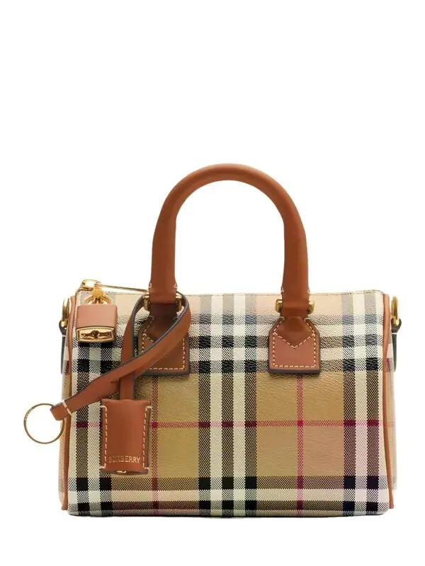 Burberry Mini Check Bowling Bag - Neutrals