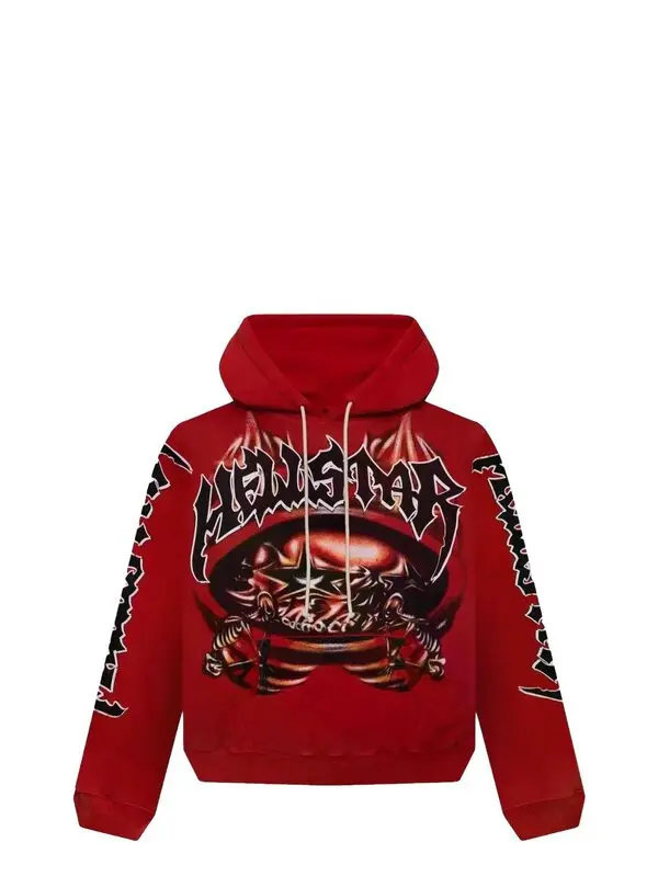HELLSTAR Graphic Hooded T-shirt - Red