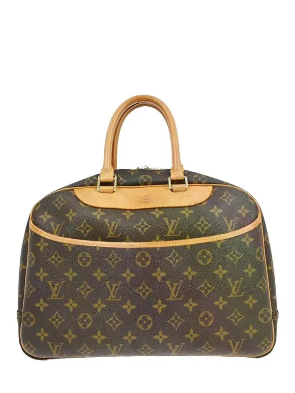 LOUIS VUITTON 1992 Deauville Monogram Bowling Vanity Tote Bag - Brown