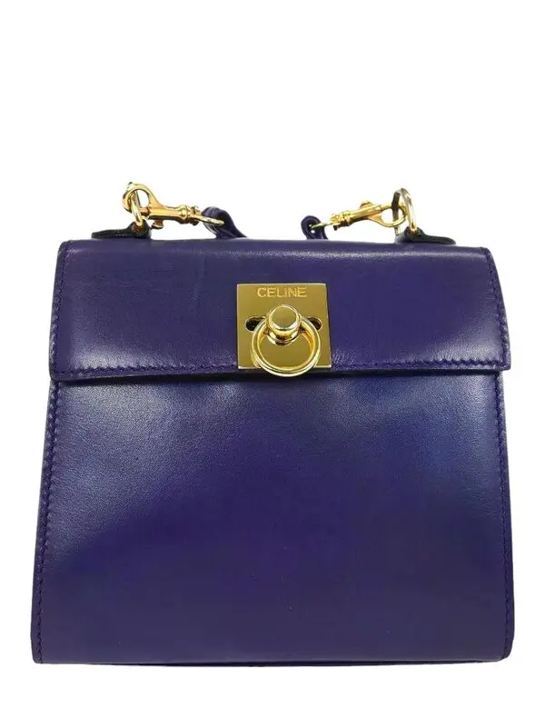 Celine 1990s Leather Shoulder Bag - Purple