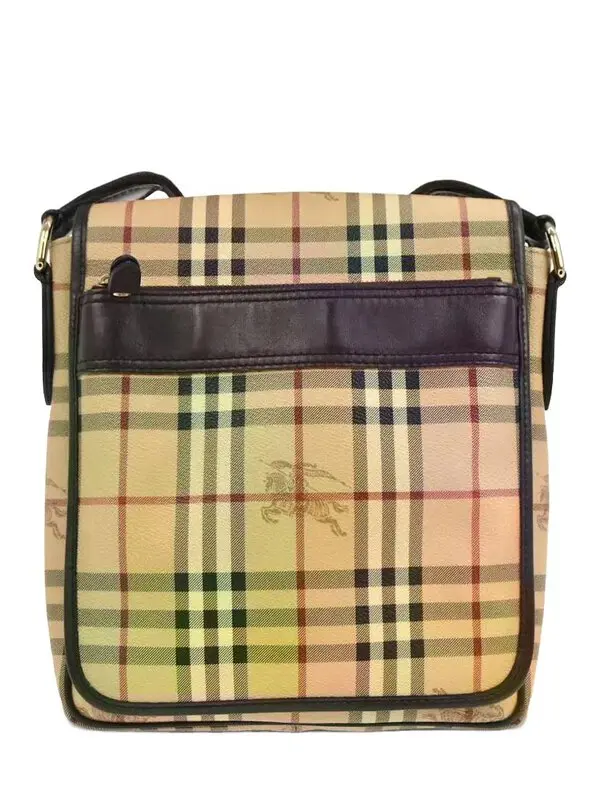 Burberry 1990s House Check-pattern Leather Shoulder Bag - Neutrals