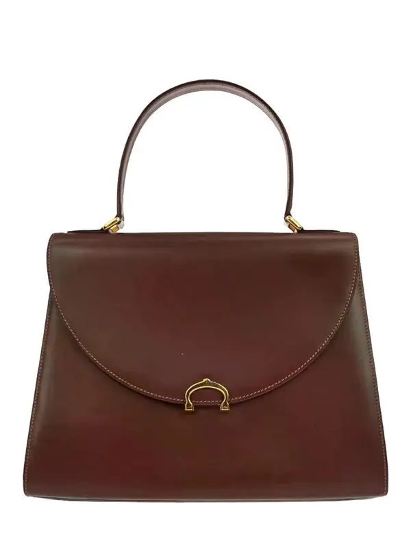 CARTIER 1990-2000s Leather Top Handle Handbag - Brown