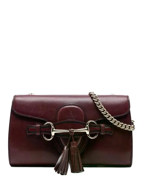 Gucci Small Leather Emily Crossbody Bag - Red