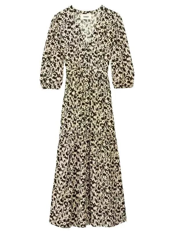 Ba&sh Palma Animal-print Tiered Dress - Neutrals