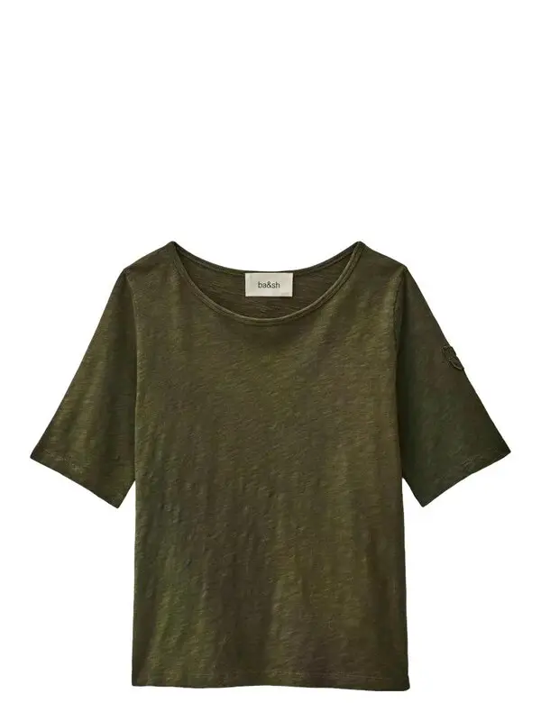 Ba&sh Vina Emblem-detail Crew-neck T-shirt - Green