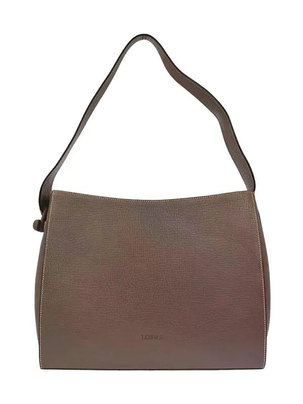 Loewe 1990s Textured Leather Shoulder Bag - Brown