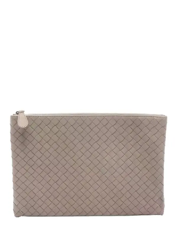 Bottega Veneta 2012-2026 Nappa Intrecciato Business Clutch Bag - Brown