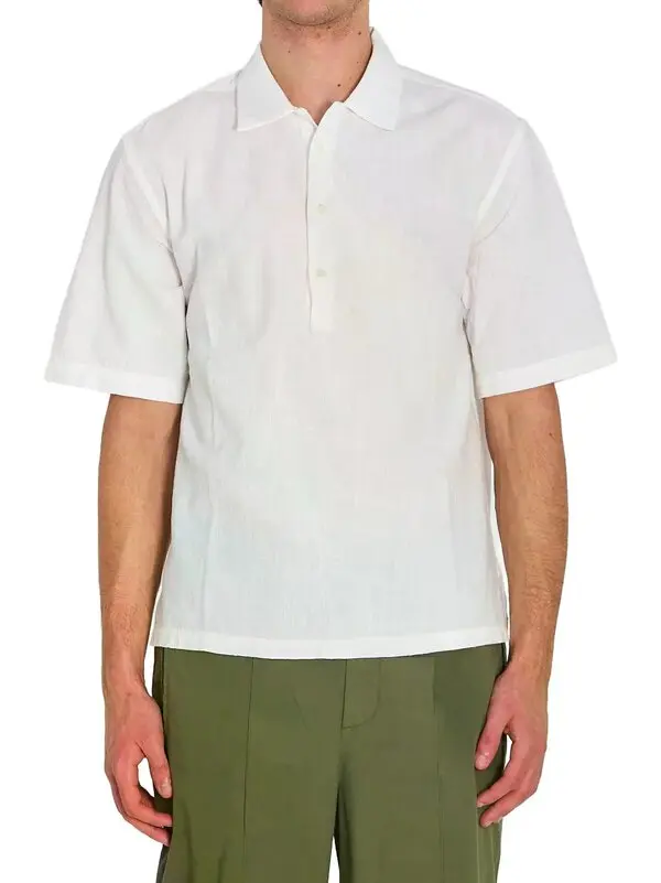 Barena Venezia Mola Lanchin Crinkled Short-sleeved Shirt - White