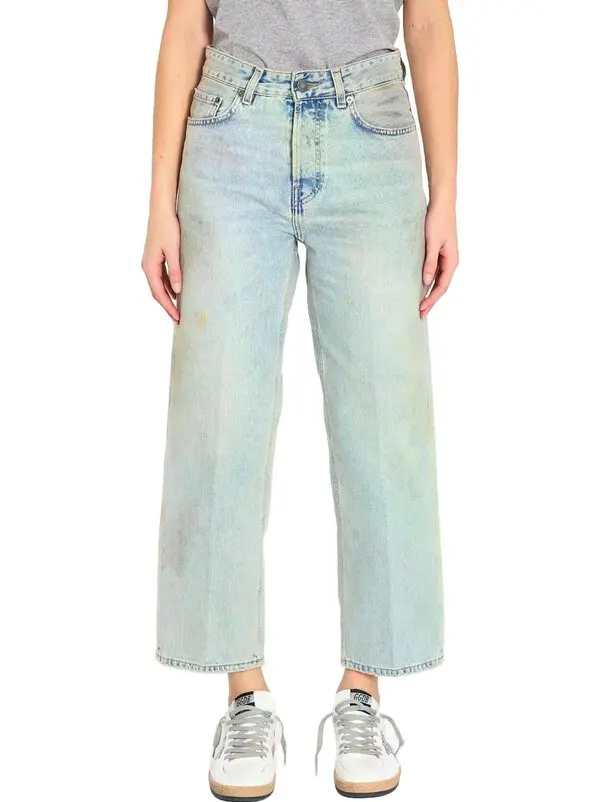 HAIKURE Betty Soft Stained Sky Stained Denim Jeans - White