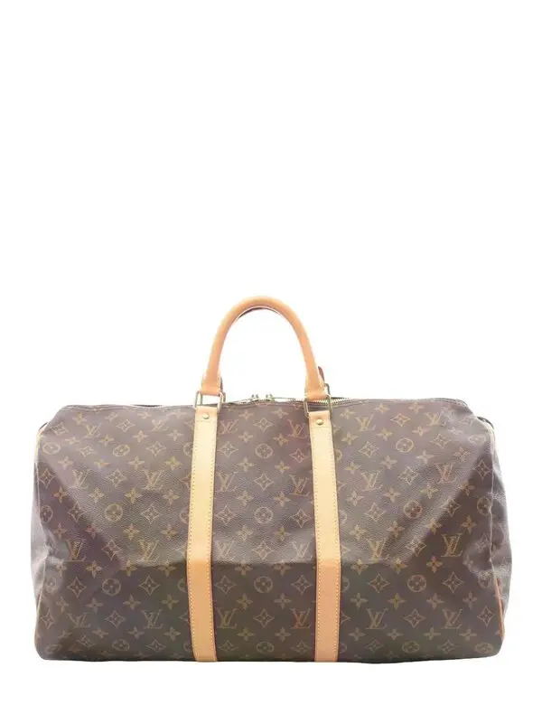 LOUIS VUITTON 2002 Monogram Keepall 50 Boston Bag - Brown